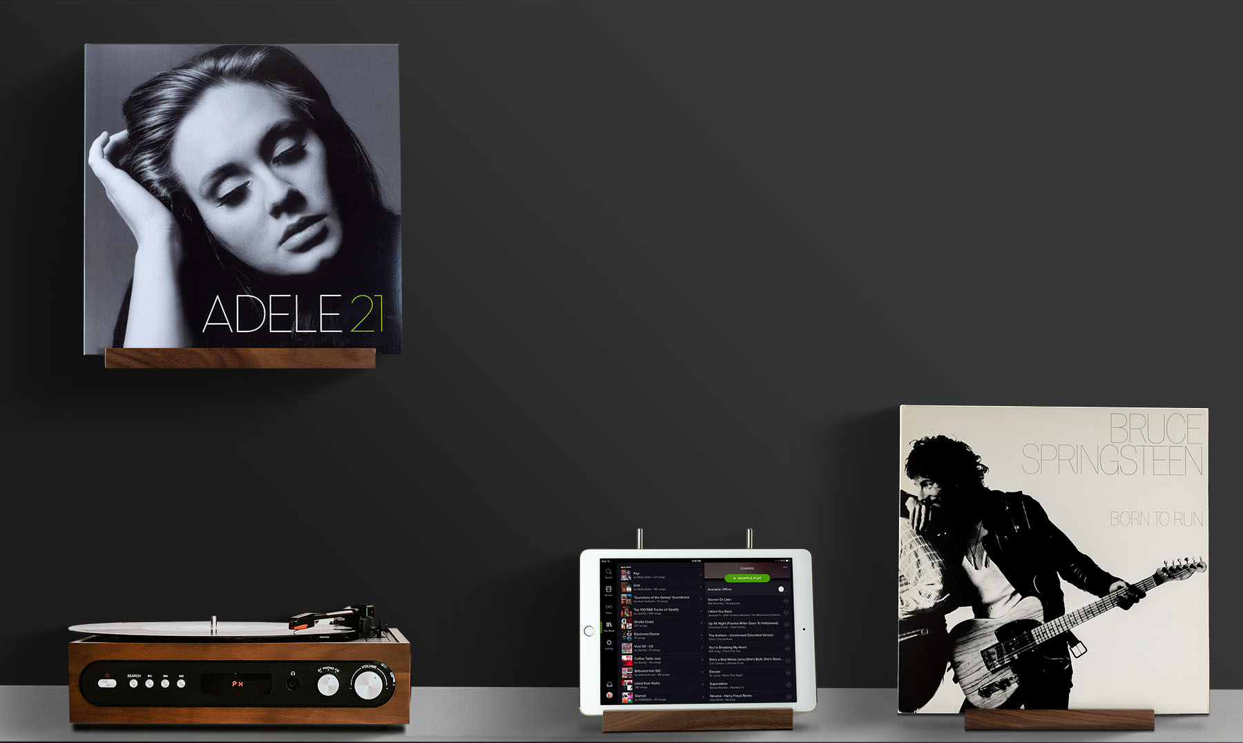 Optage Audio Tabletop Record Display - Now Playing Vinyl Record Stand